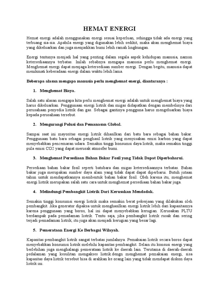 Hemat Energi | PDF