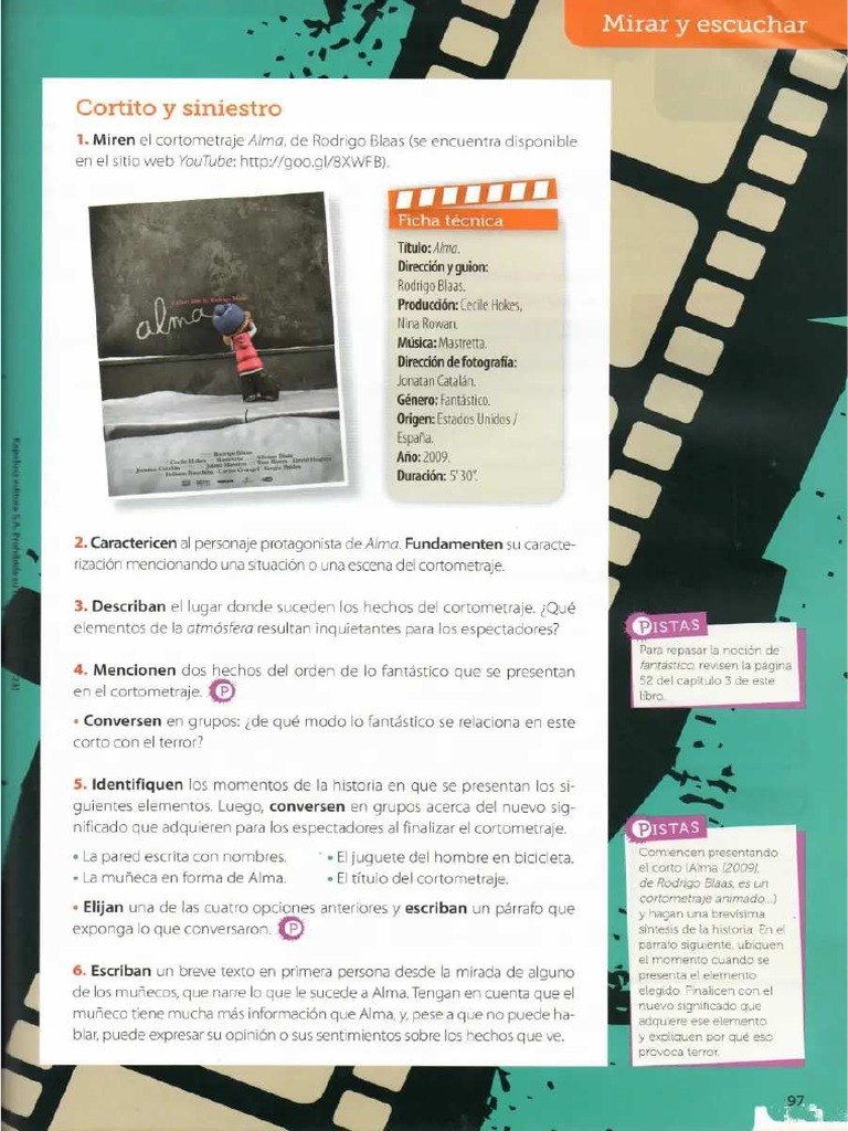 Alma (Cortometraje) Actividades | PDF