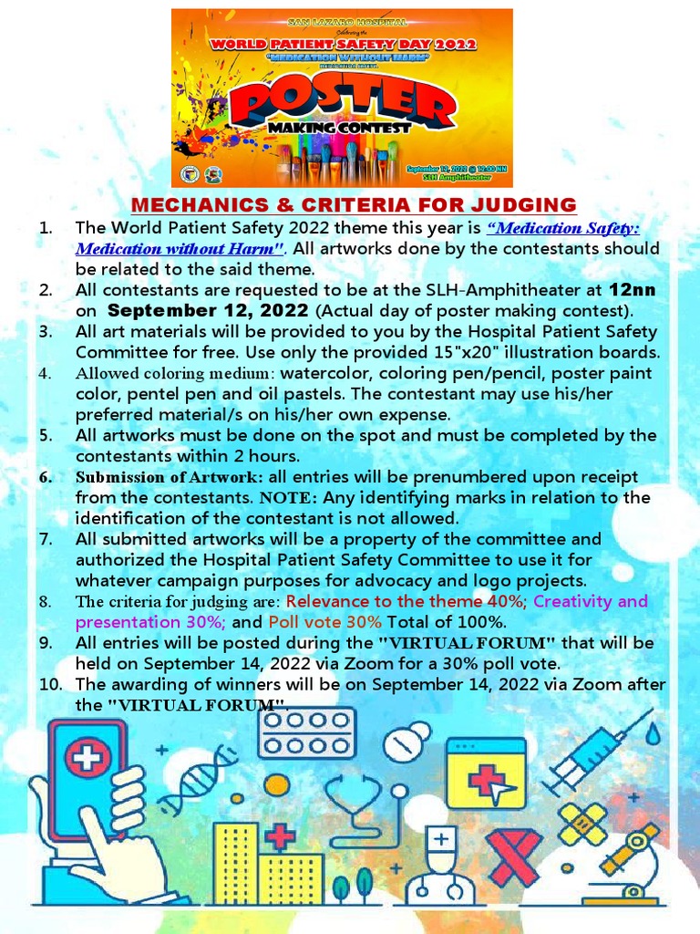 Mechanics and Criteria For Judging Poster Making Contest | PDF