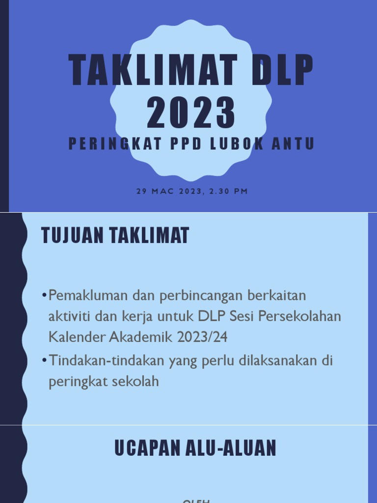 19.1 Taklimat DLP Daerah Lubok Antu Bil.1 2023 | PDF