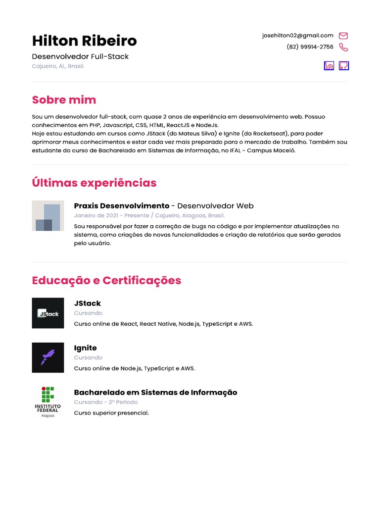 Currículo Hilton Ribeiro | PDF