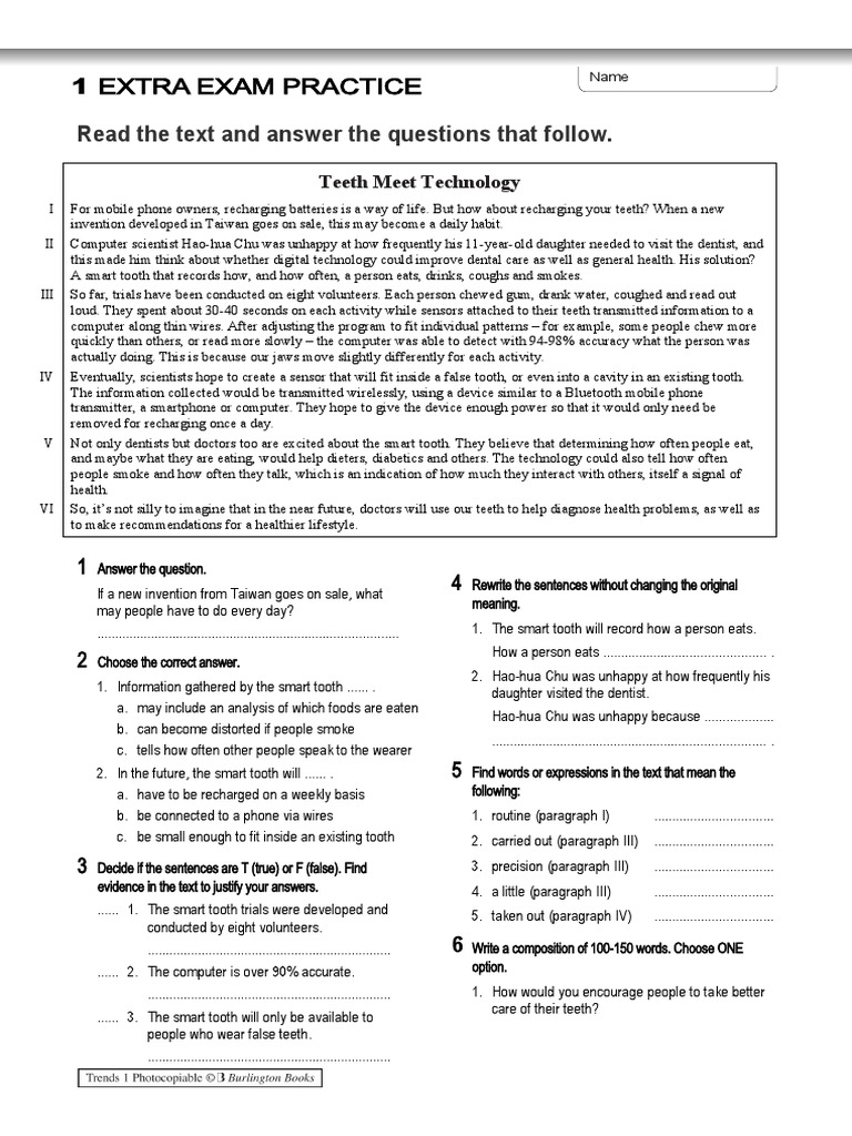 extra practice unit 1 | PDF