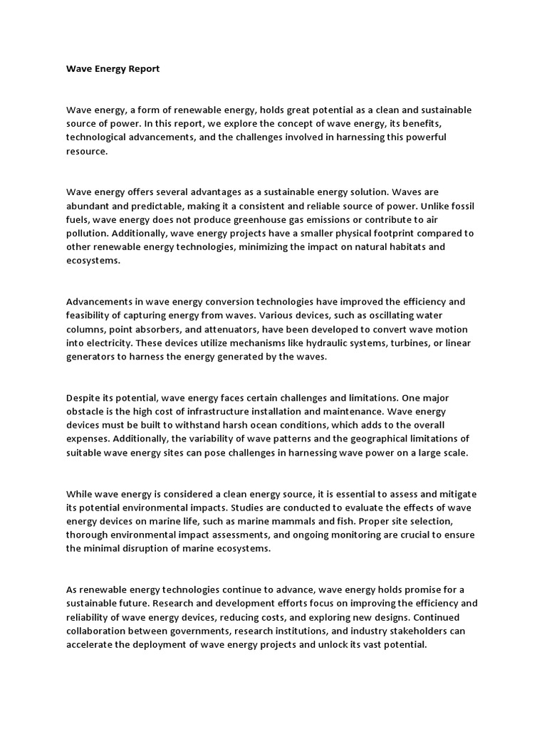 Wave Energy Report | PDF
