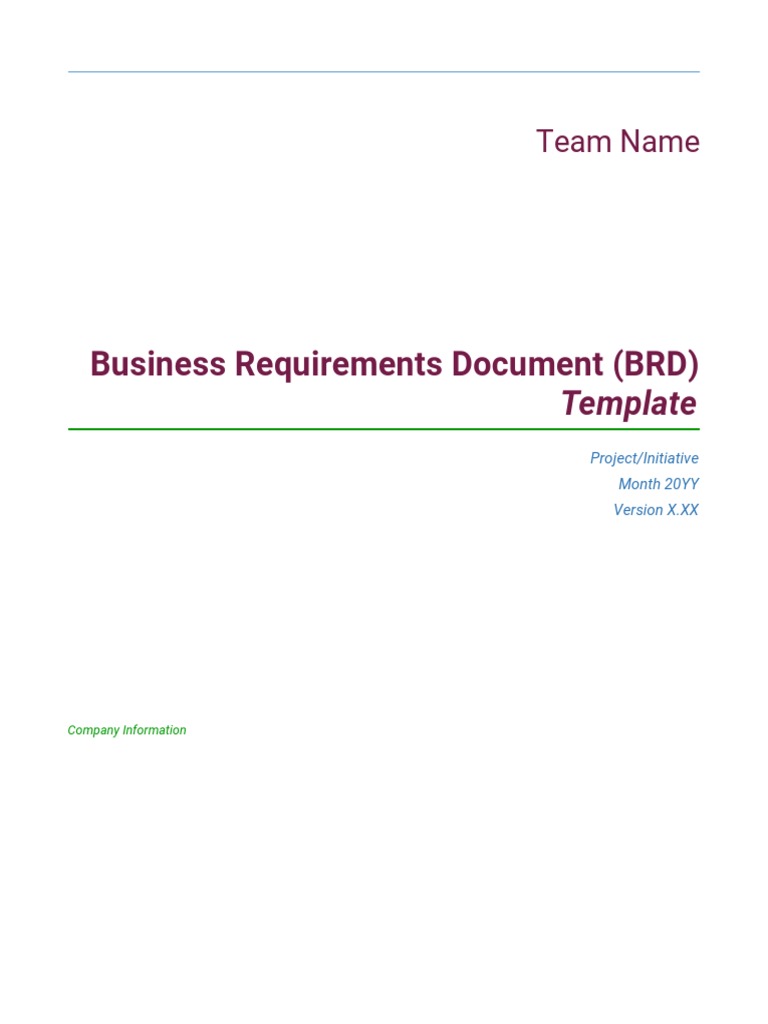 BRD Template | PDF