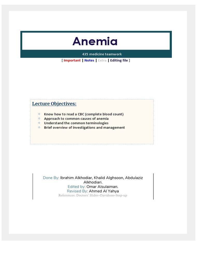 Anemia | PDF