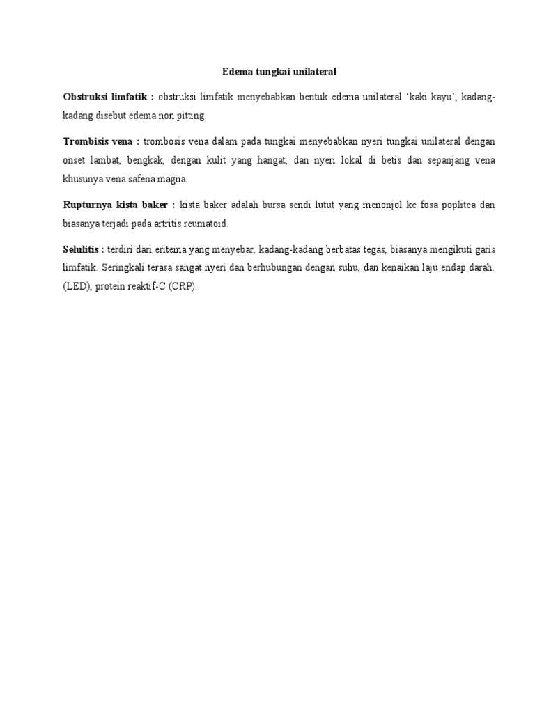 Edema Tungkai Unilateral | PDF | Perjalanan | Seni