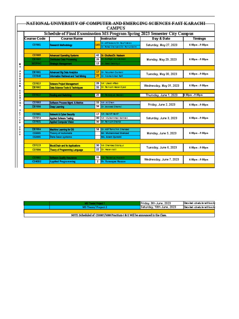 Final-Exam Time Table | PDF