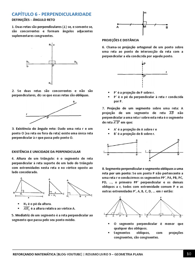 Capítulo 6 - Perpendicularidade | PDF | Linha (Geometria) | Triângulo