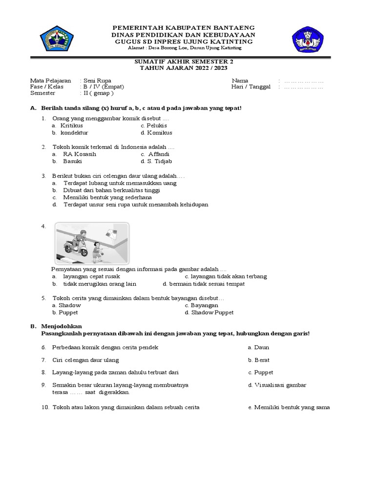 Soal SAS Semester 2 Seni Rupa | PDF