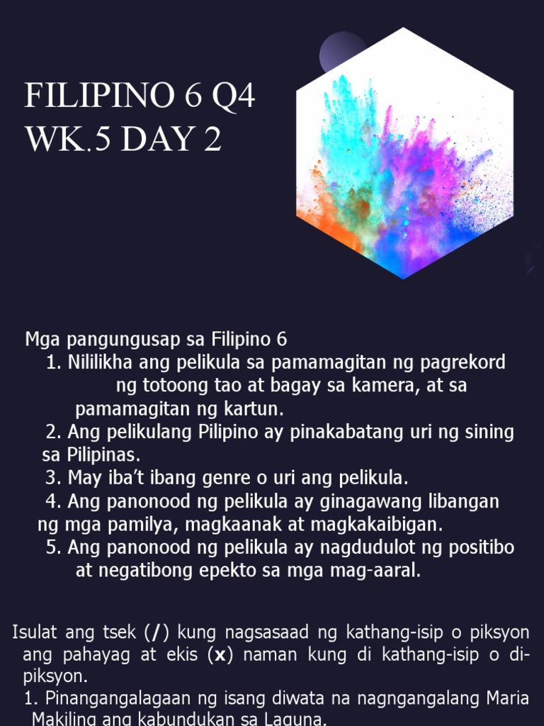 Filipino 6 q4 Wk5d2 | PDF