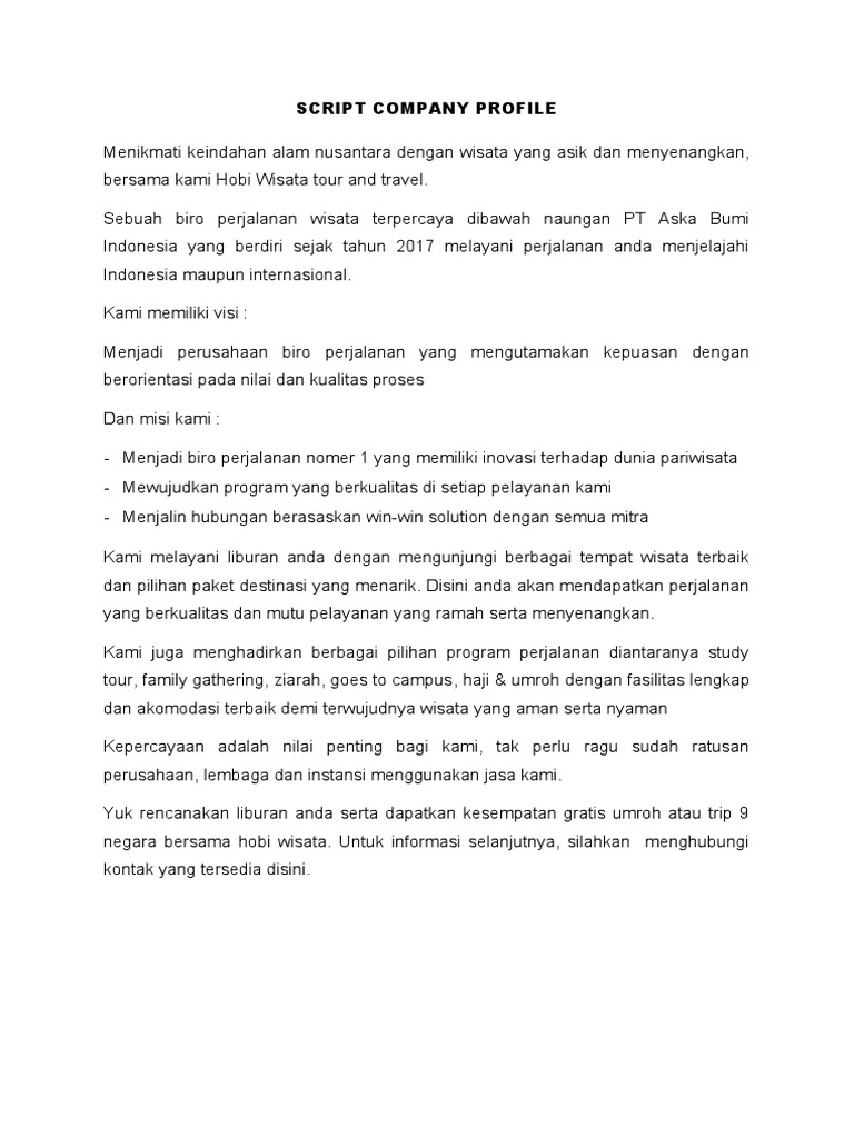 Script Company Profile Remake | PDF