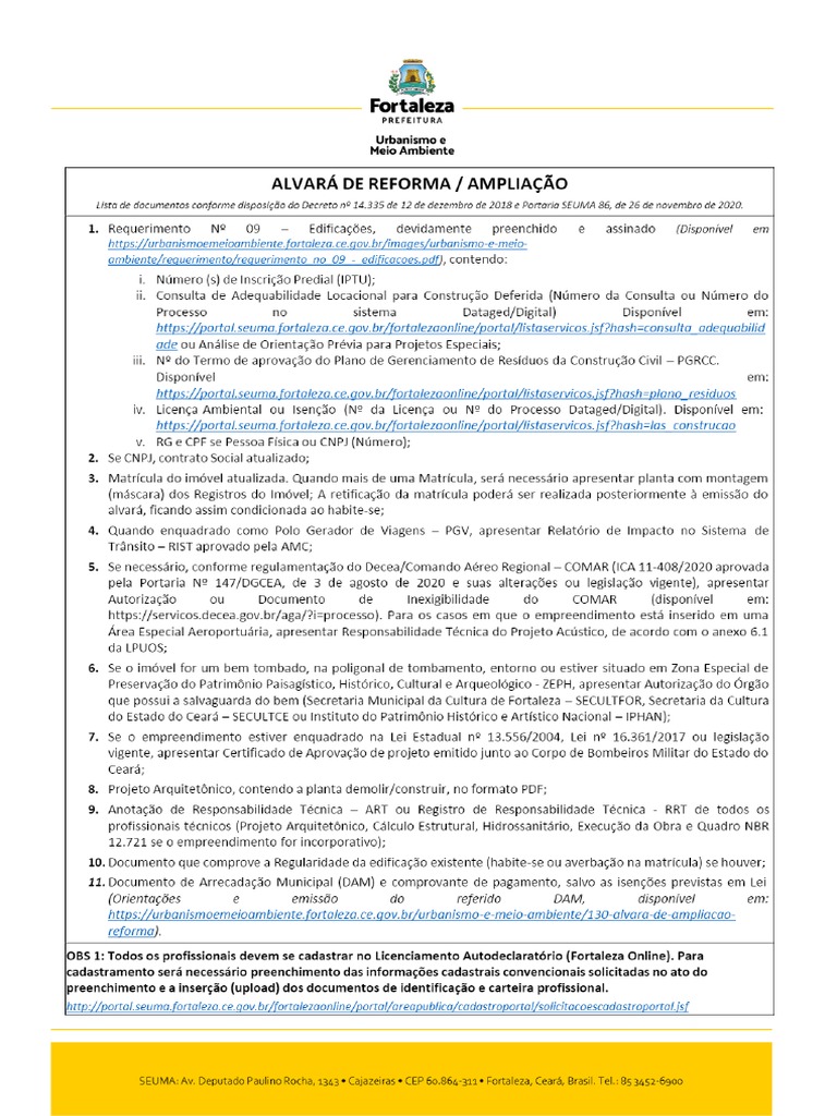 16. Anexo Xv - Formulário “Alvará de Reforma- Ampliação | PDF