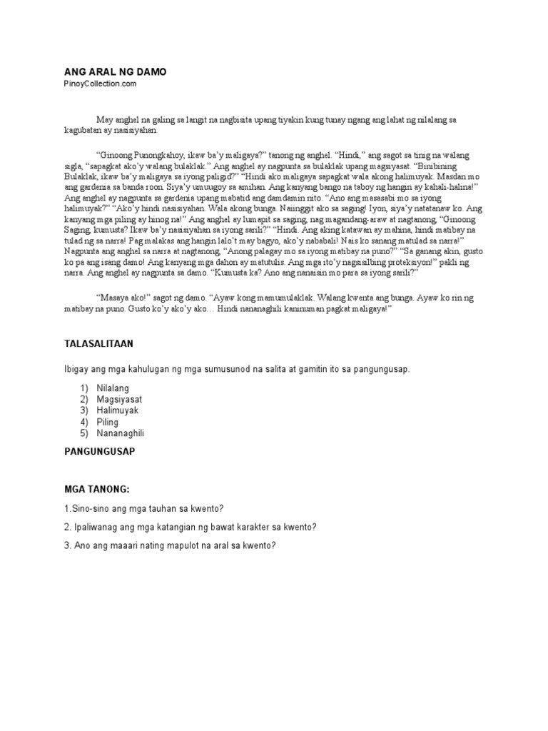 Talabook - Ang Aral NG Damo | PDF