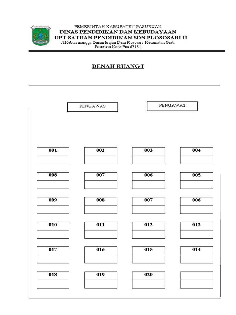 DENAH KELAS UJIAN | PDF