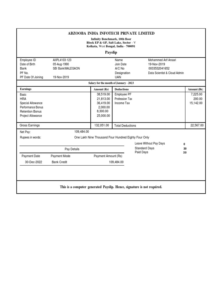 Dec_2022_Payslip | PDF