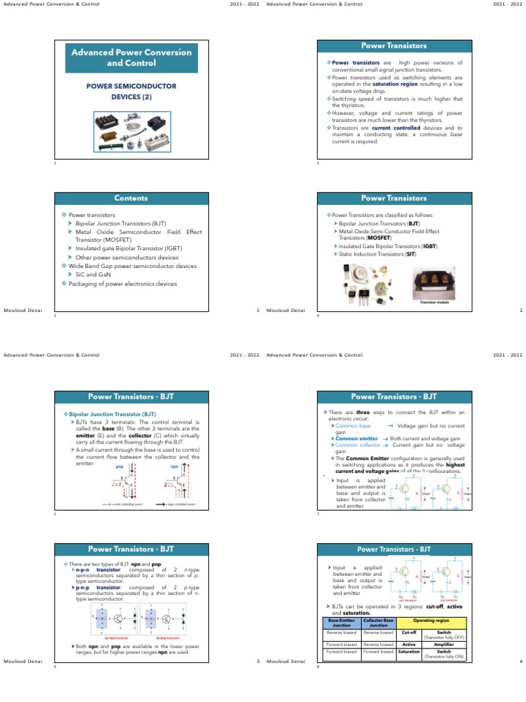 Lecture 1 - Power Semiconductor Devices 2 | PDF
