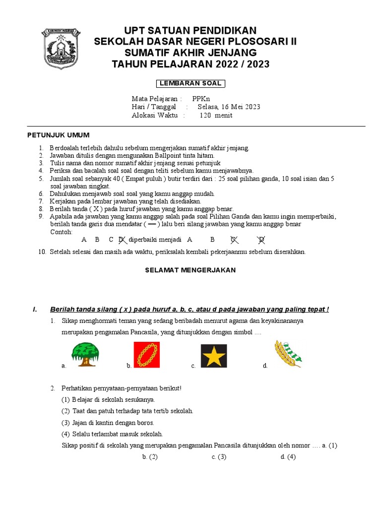 Soal Us PPKN TP 2022-2023 | PDF