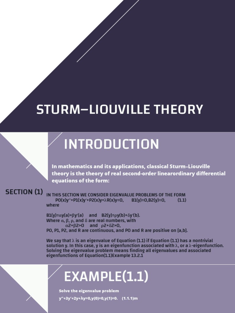 STURM-LIOUVILLE THEORY Explained | PDF STURM-LIOUVILLE THEORY Explained | PDF
