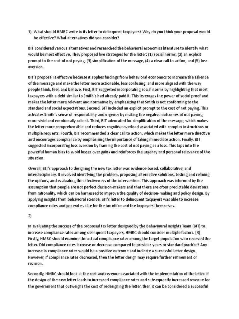 HBR Case Study BIT | PDF | Taxes | Policy