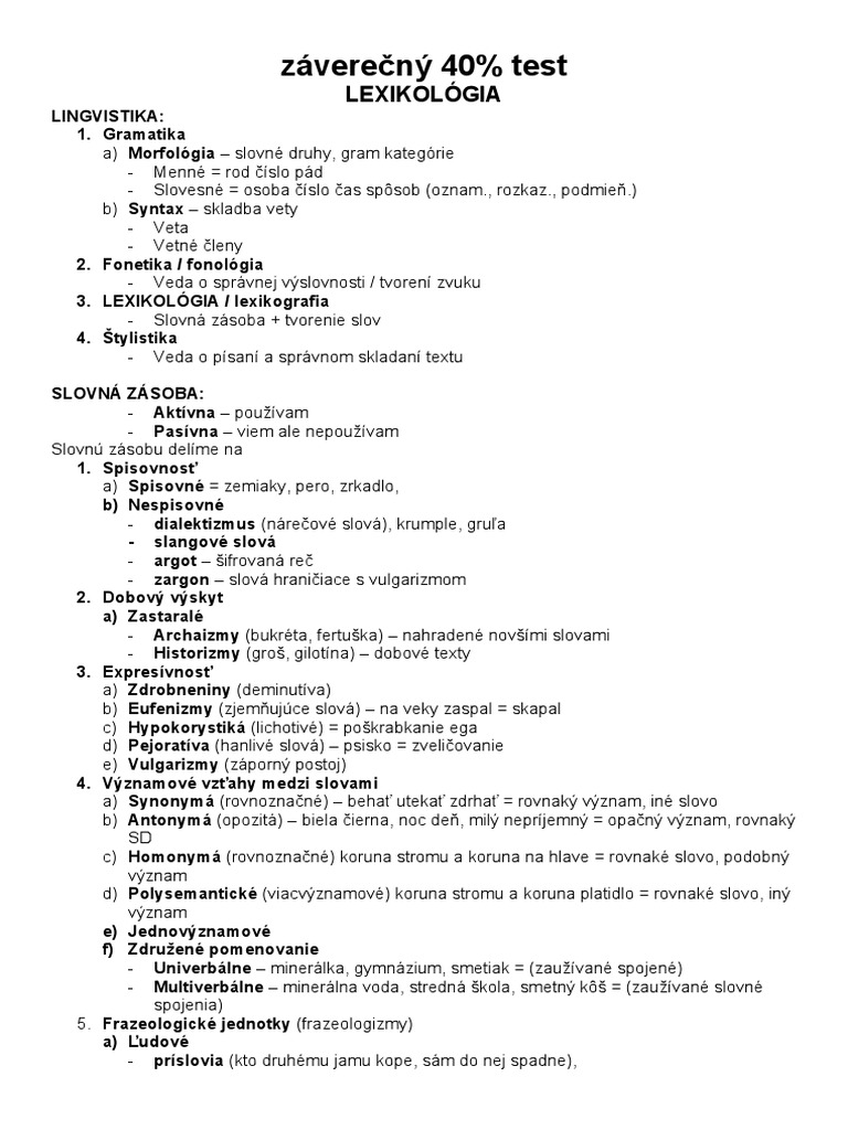 Lexikológia | PDF