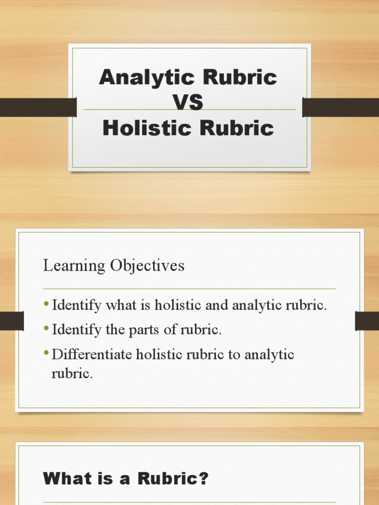Analytic Rubric Vs Hollistic Rubric | PDF | Career & Growth | Art