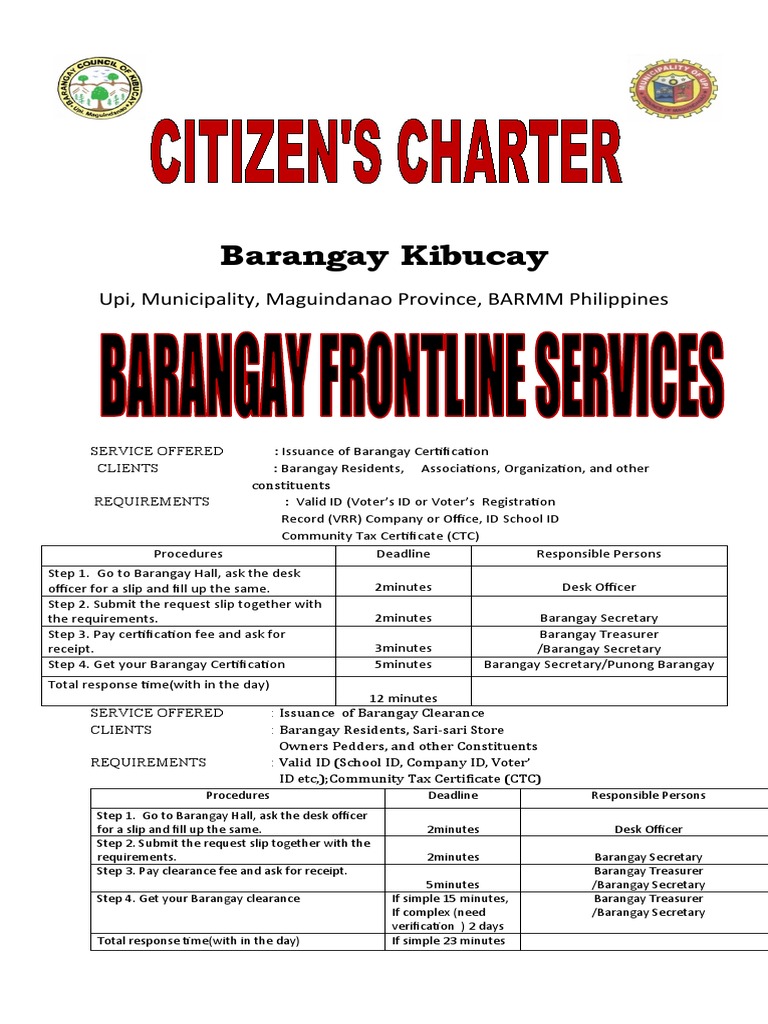 Citizen's Charter | PDF | Government
