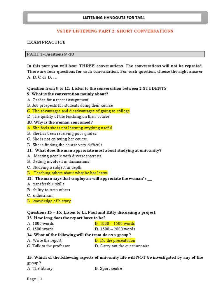Listening Part 2_Exam Practice | PDF