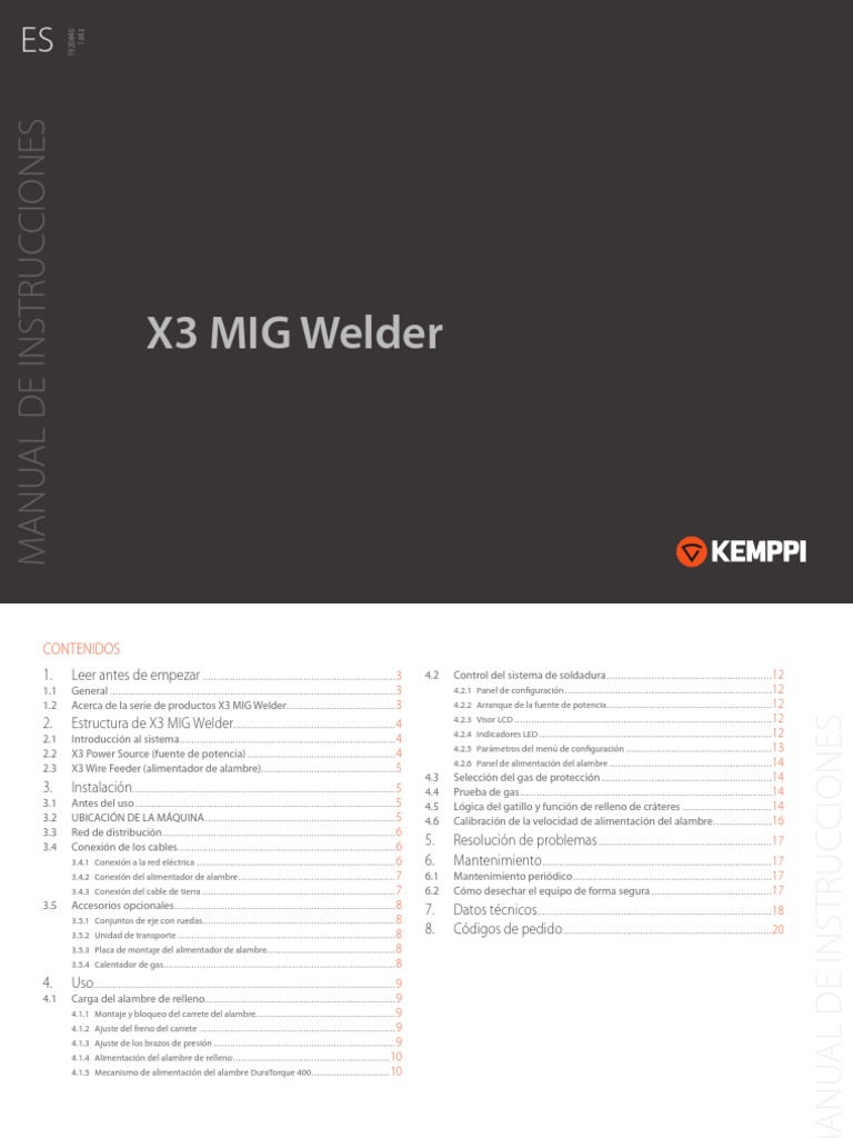 KEMPI x3 Mig Welder Om Es | PDF