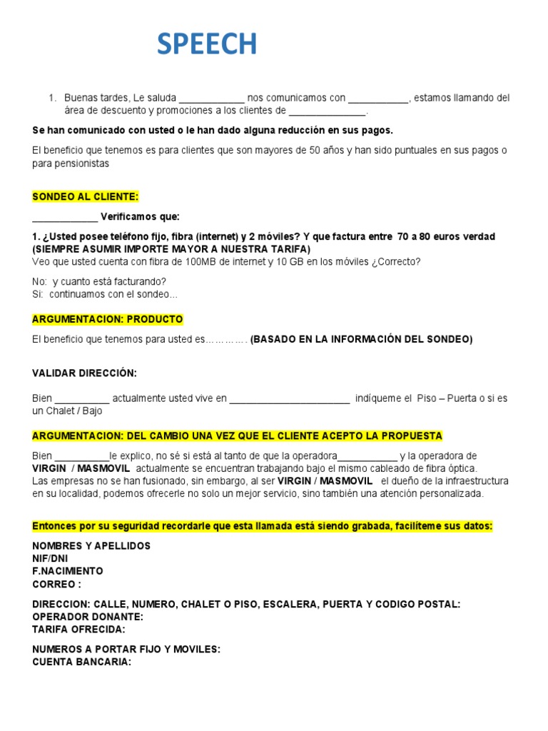 Speech de Venta 2021 | PDF