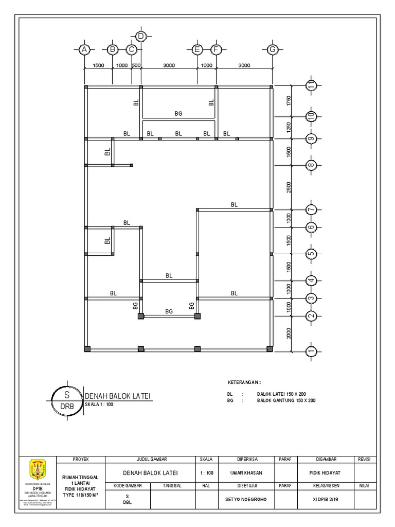Denah Balok Latei Rumah 2 Lantai | PDF