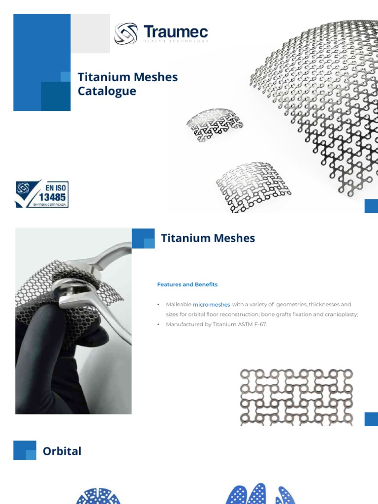 Titanium Meshes Catalogue - TRAUMEC | PDF