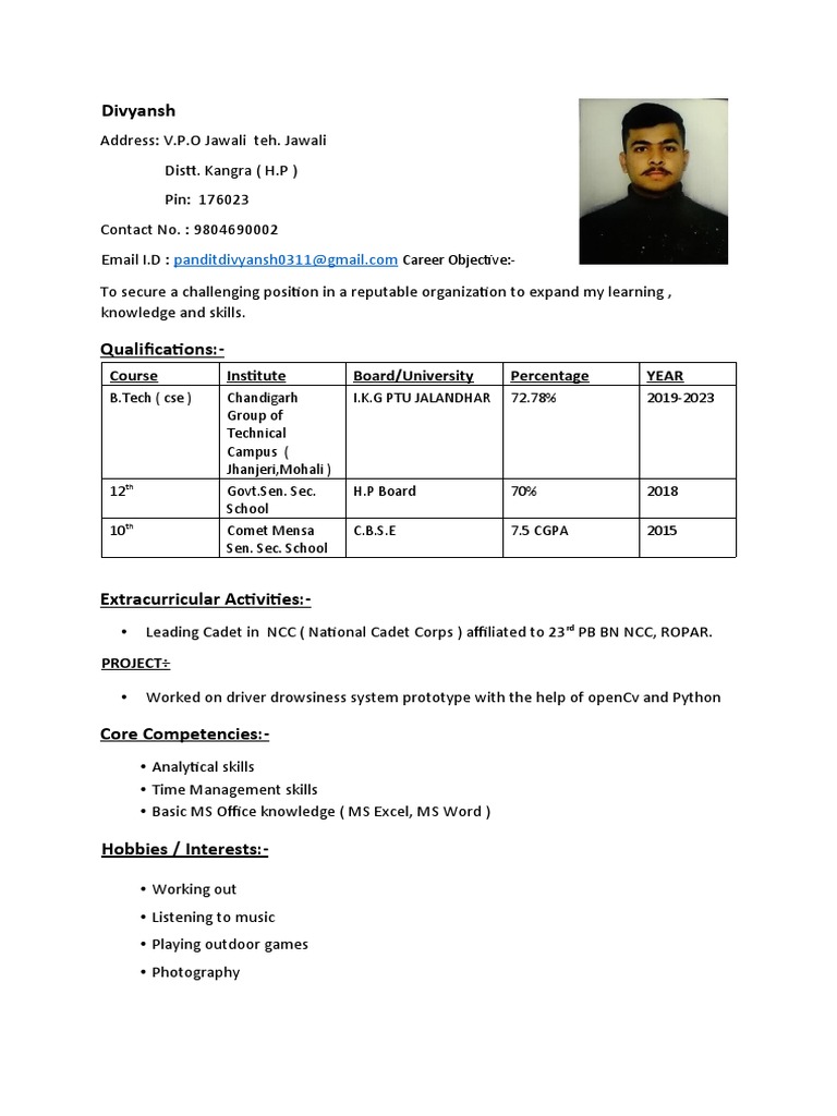 Divyansh Resume | PDF