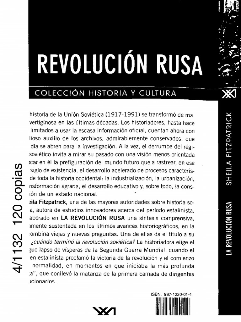 La Revolución Rusa de Sheila Fitzpatrick | PDF | Unión Soviética ...