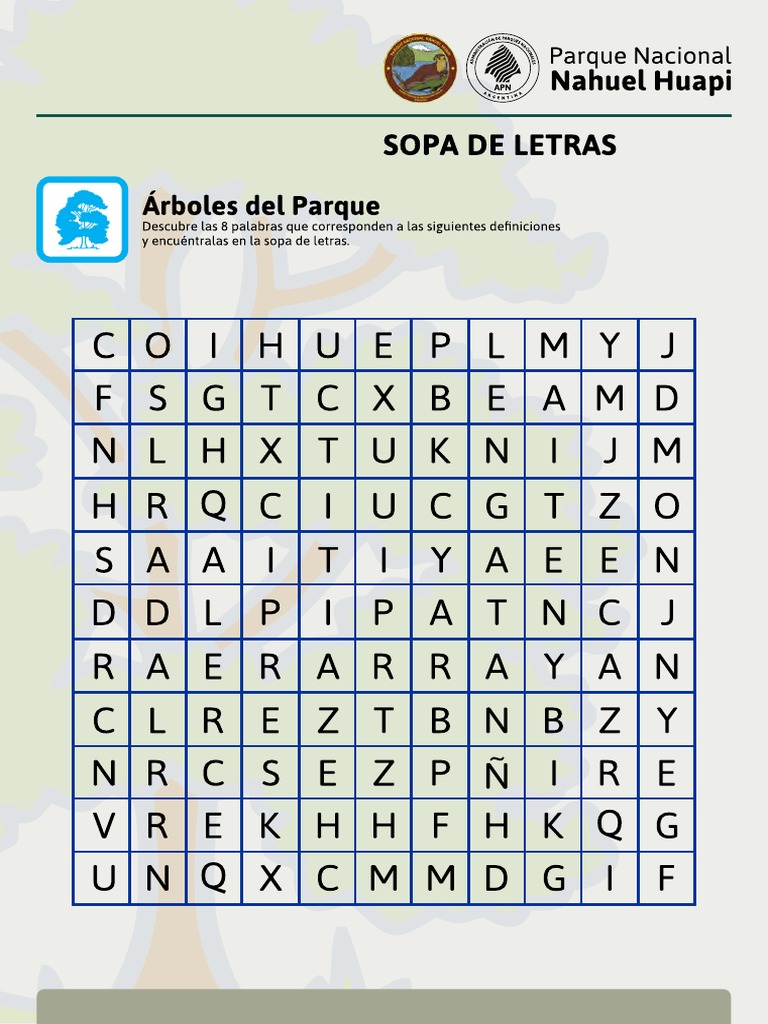 Sopa de Letras-Arboles Del Parque | PDF