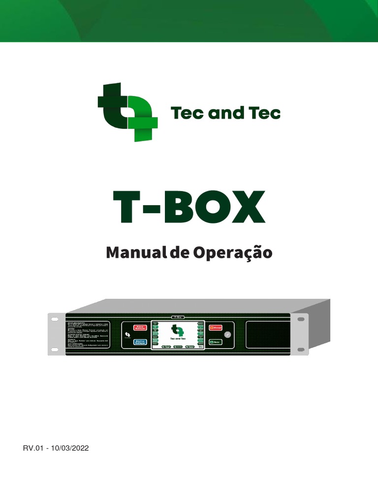 Manual de Operação T-BOX RV.01 | PDF | Relé | Armazenamento de dados de ...