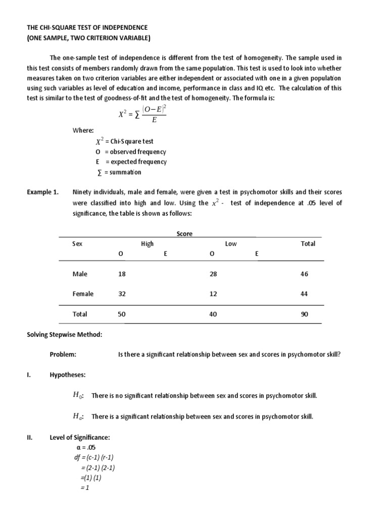 The Chi Square Test | PDF