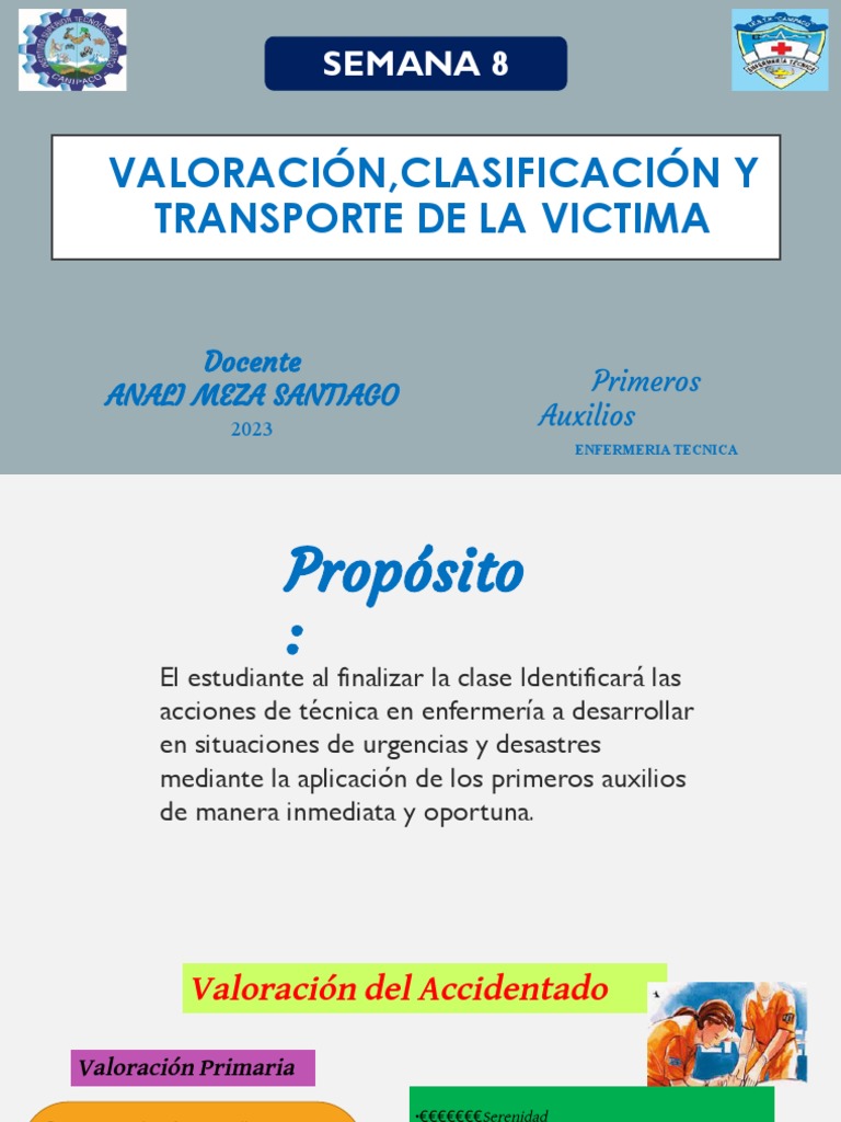 Valoración y Transporte de Víctimas | PDF | Lesión | Primeros auxilios