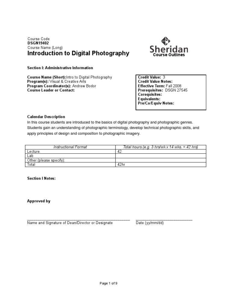 Intro to Digital Photography Course | PDF | Digital Photography ...