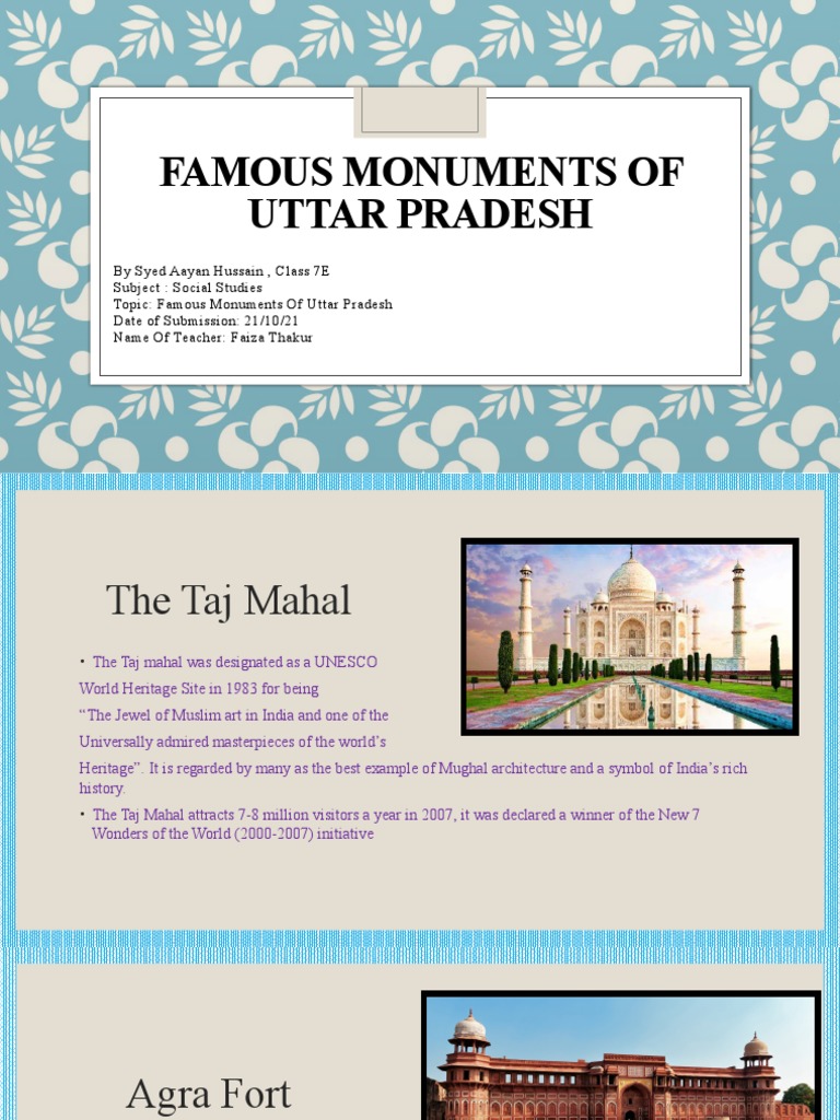 Famous Monuments of Uttar Pradesh | PDF