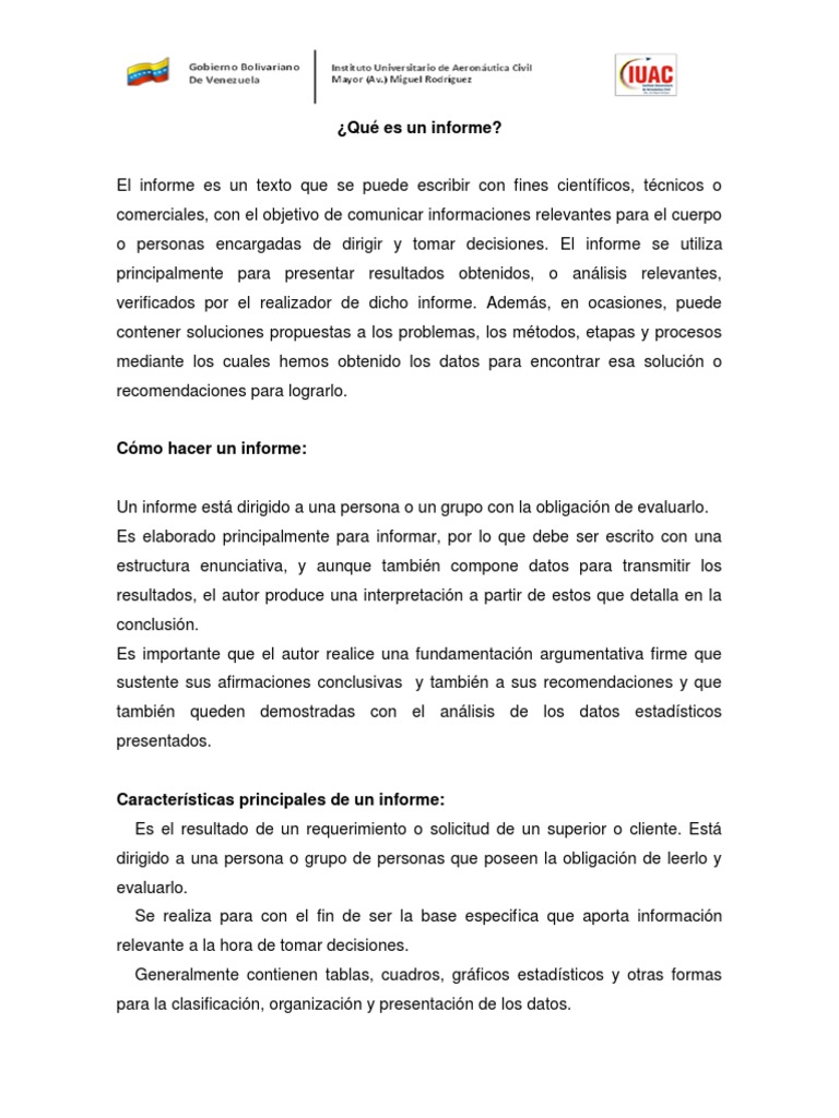 informe escrito | PDF | Información | Estadísticas