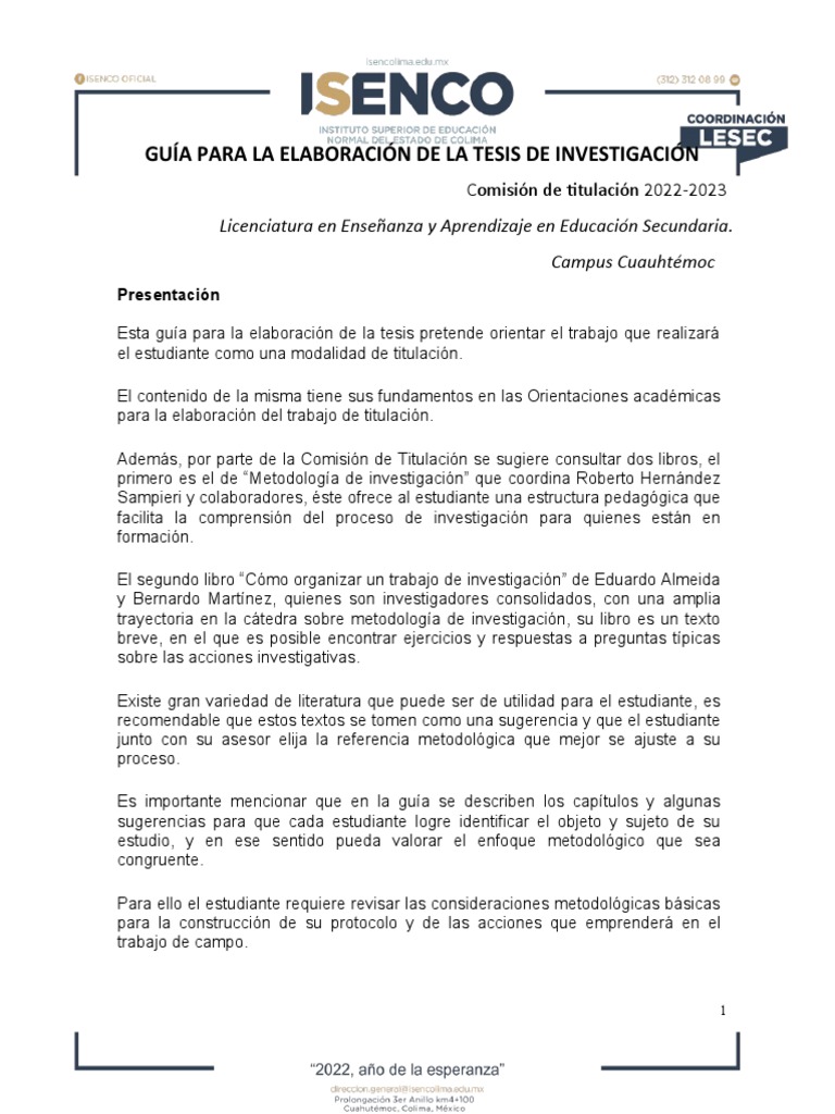 Guía de Tesis | PDF | Investigación cuantitativa | Hipótesis