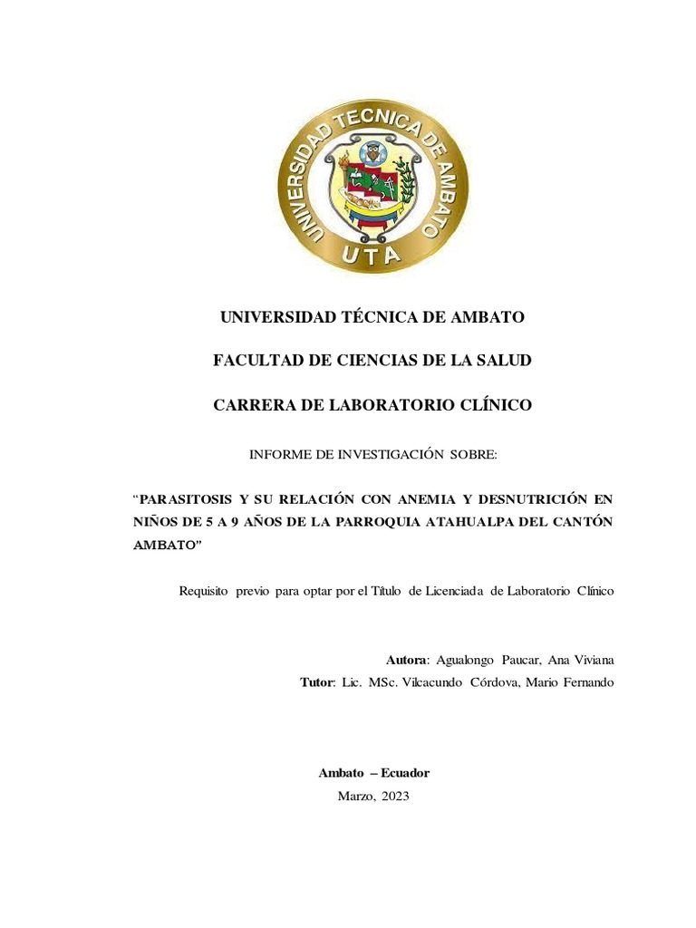 Agualongo Paucar Ana | PDF | Anemia | Dieta