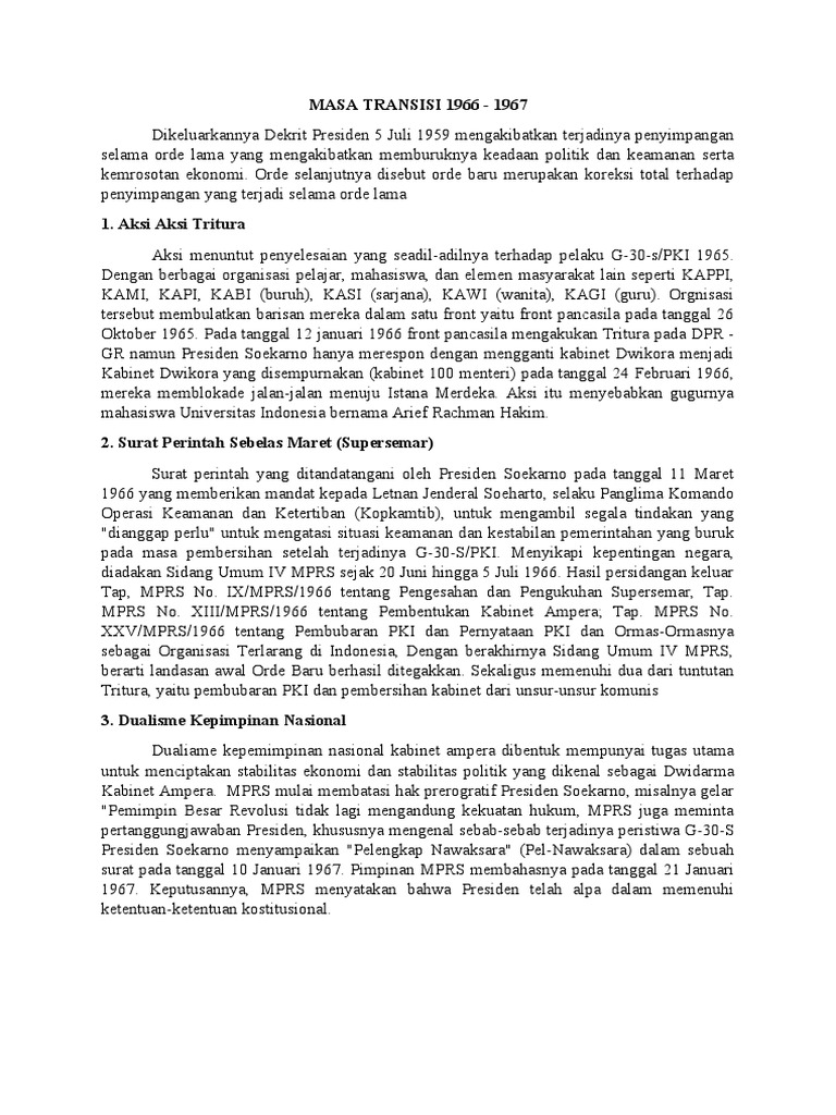 MASA TRANSISI 1966-1967 | PDF