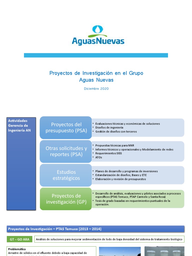 2020 Is - AKZ - Clase 18 - Proyectos de Investigación An | PDF | Agua | Filtración