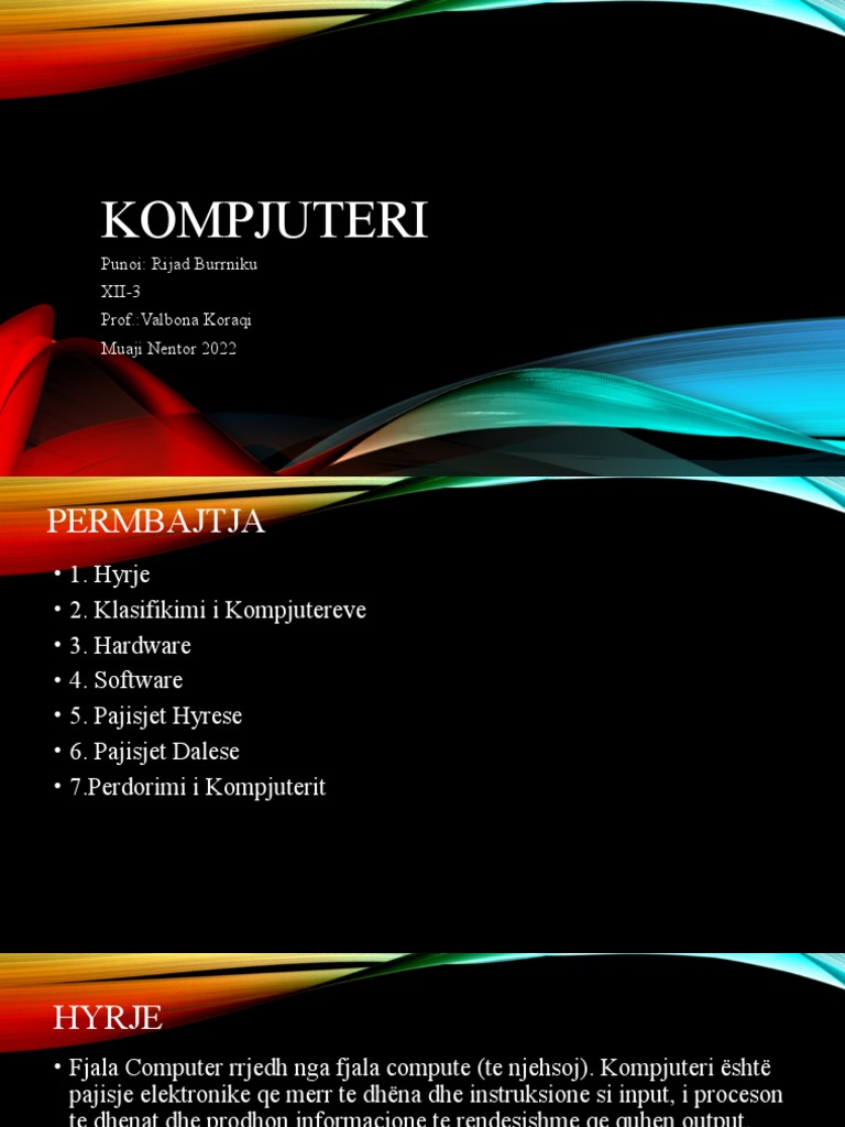 Kompjuteri, Rijad Burrniku XII-3 | PDF