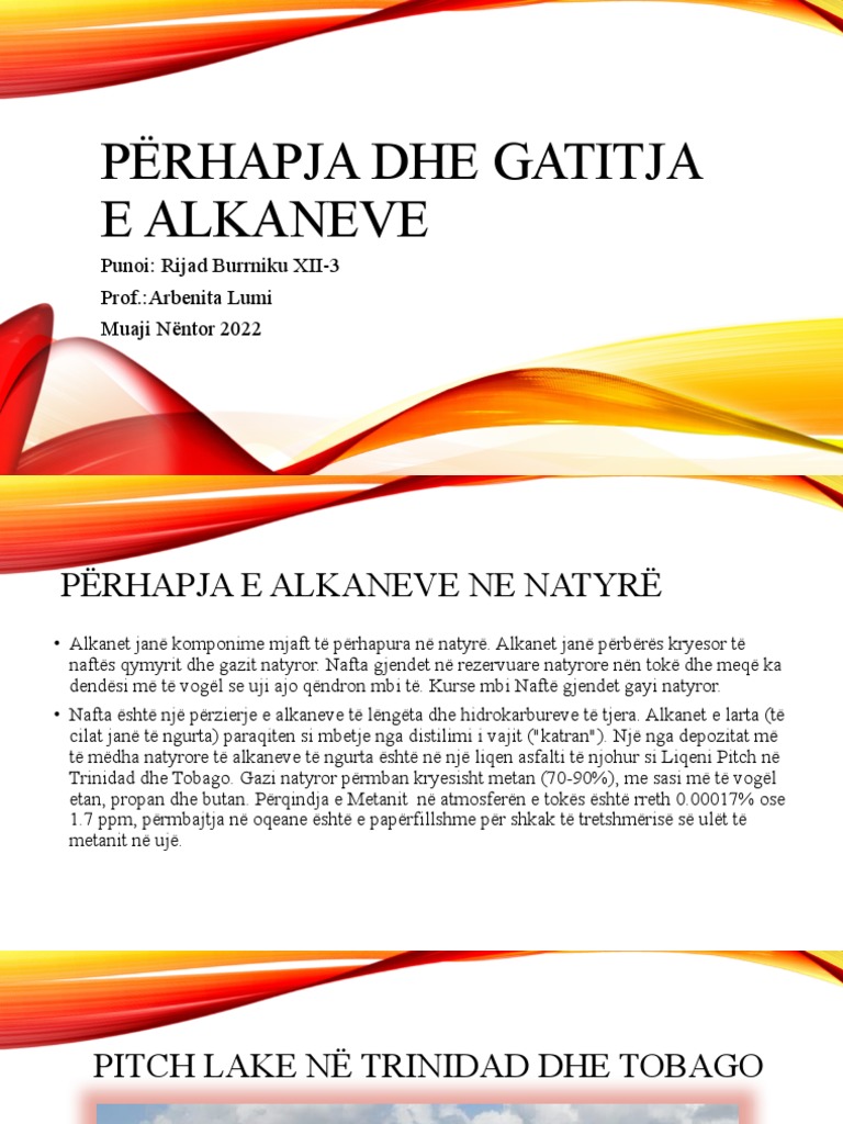 Përhapja Dhe Gatitja e Alkaneve | PDF