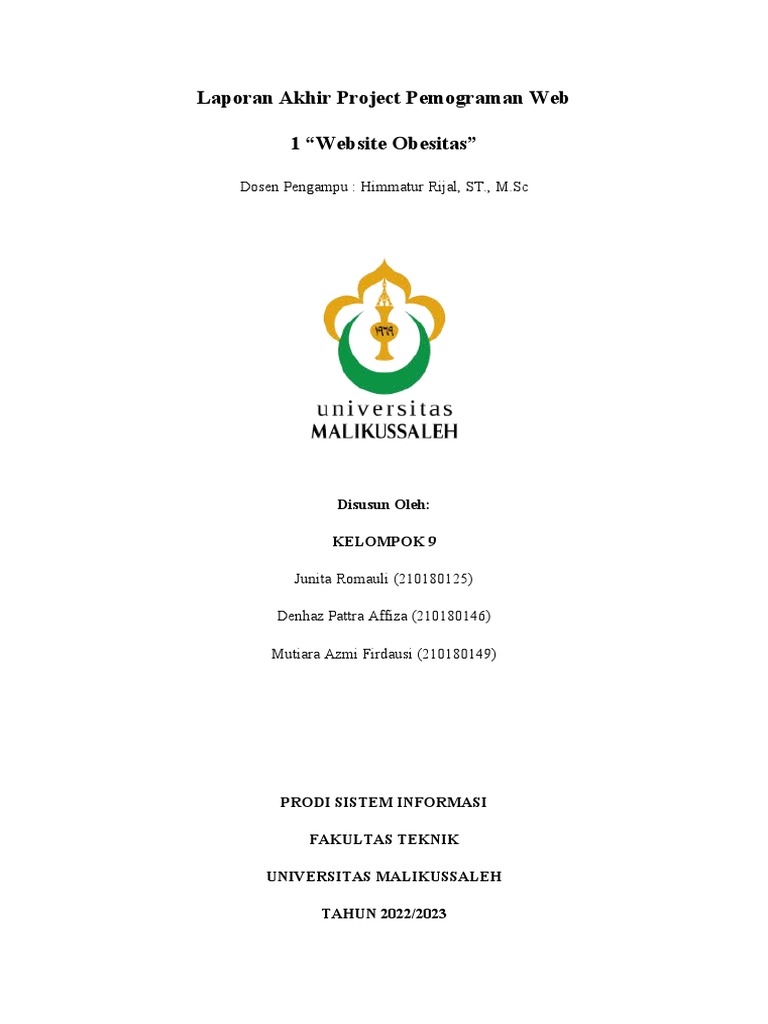 Laporan Akhir Project Pemograman Web 1 | PDF