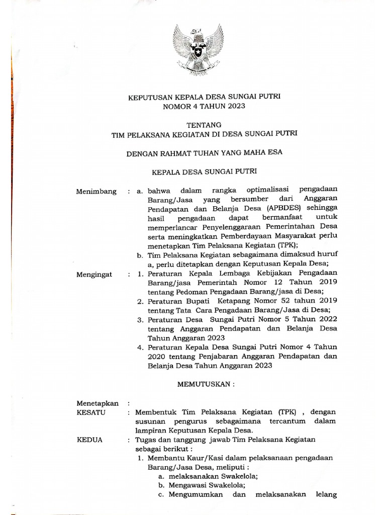 SK TPK Sungai Putri 2023 | PDF