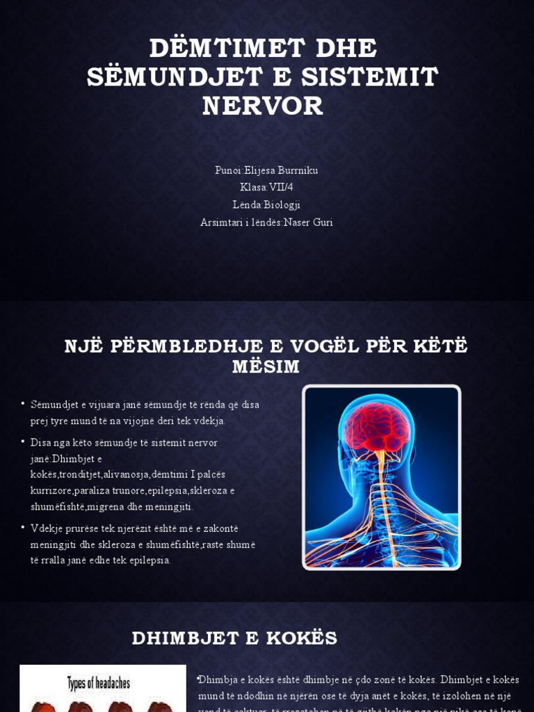 Dëmtimet Dhe Sëmundjet e Sistemit Nervor | PDF