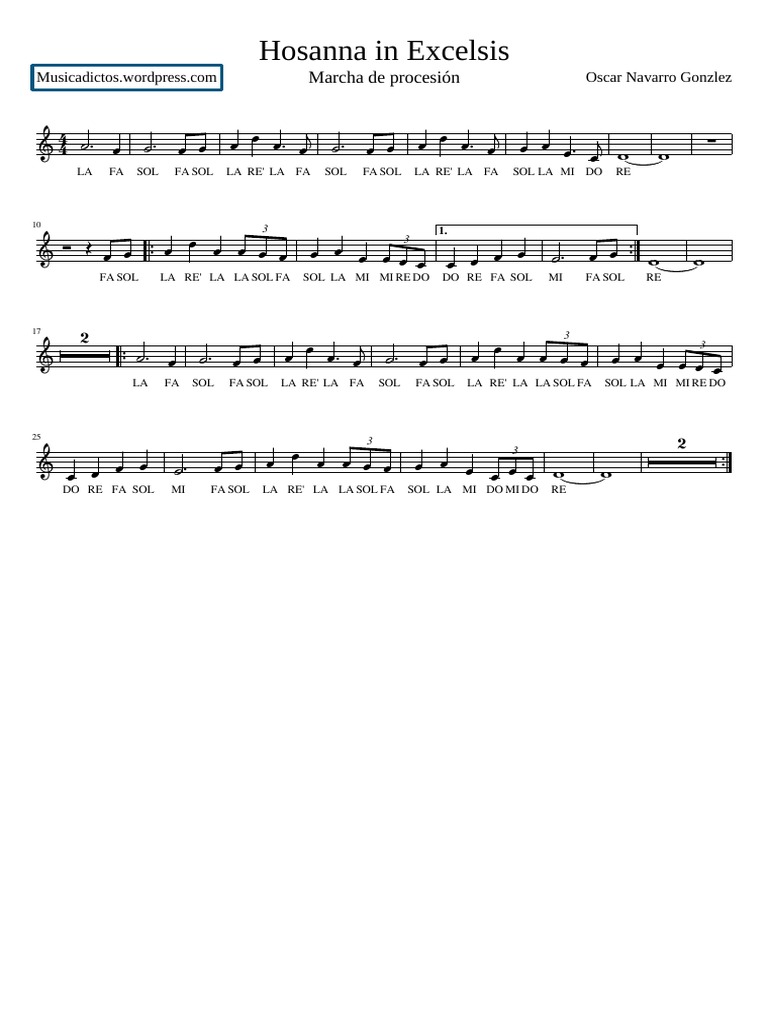 Hosanna in Excelsis | PDF
